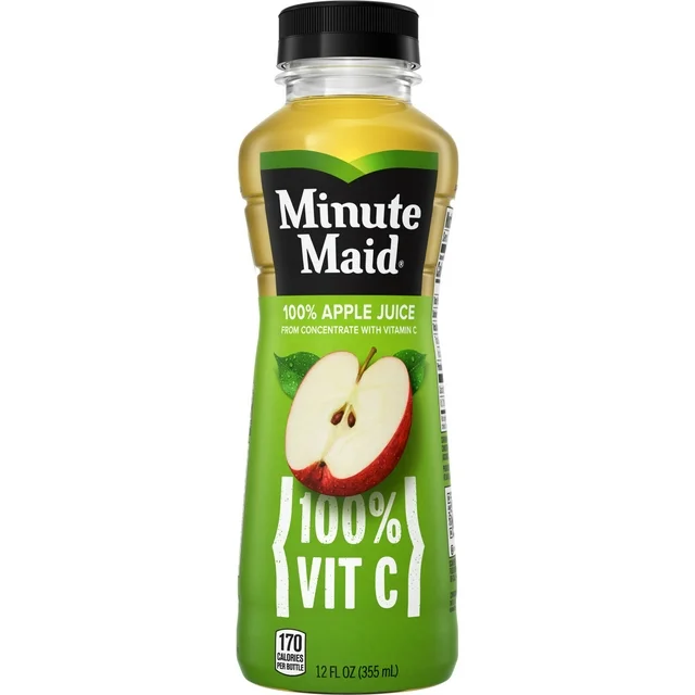 Minute Maid Apple Juice: Crisp and Refreshing 12 Oz Bottle