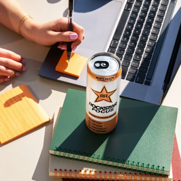 Rockstar Focus White Peach: Boost Concentration and Energy - Beverage ...
