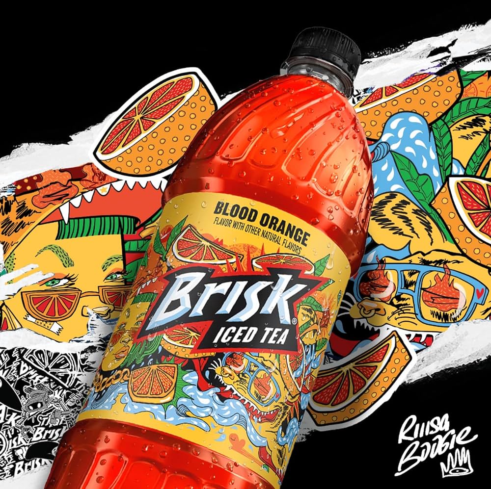 Brisk Blood Orange Iced Tea with Tangy Flavor and Deep Color - Beverage ...