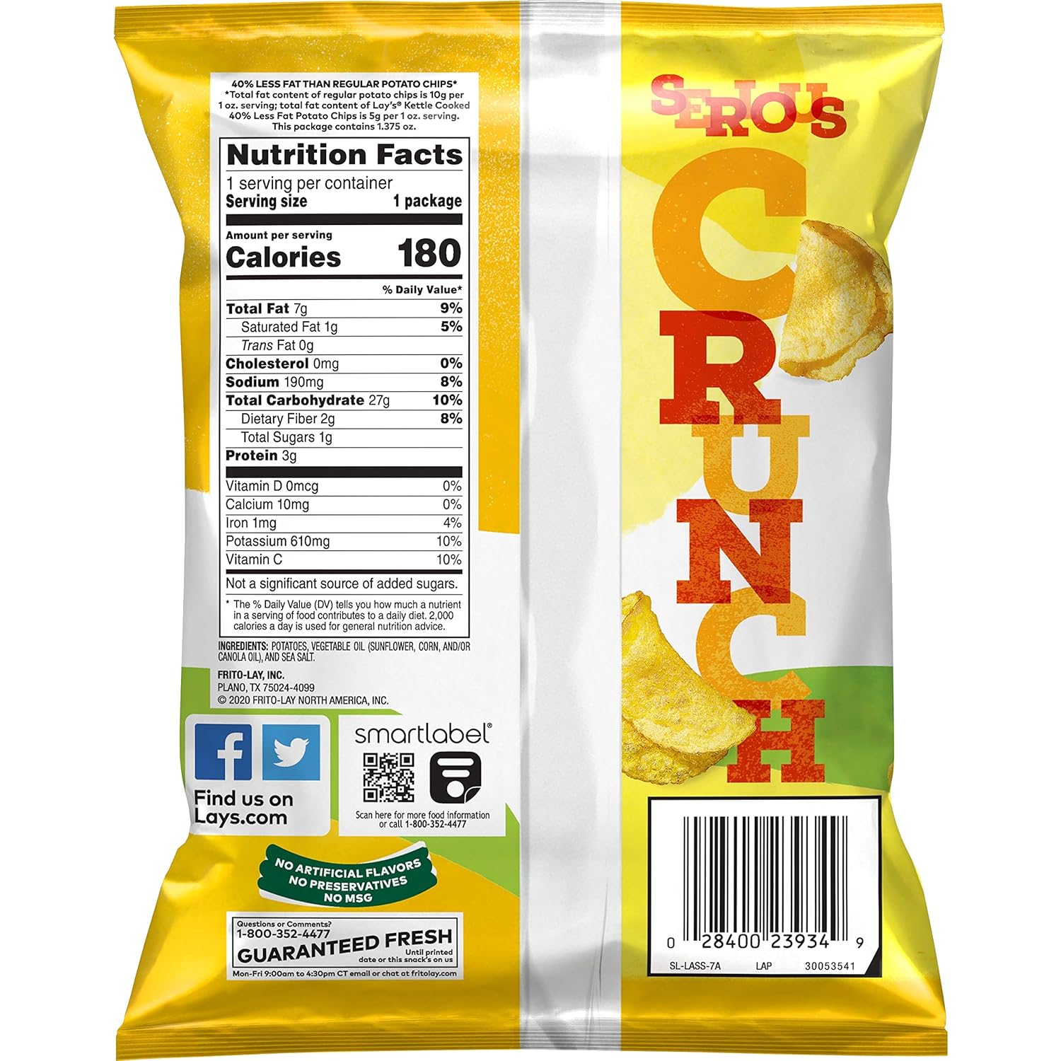 Lays Kettle Less Fat Chips: Classic Flavor with Fewer Calories