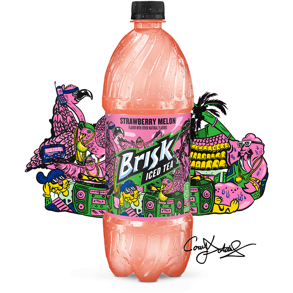 Brisk Strawberry Melon Iced Tea: Bold Tea with Fruit Blend - Beverage ...