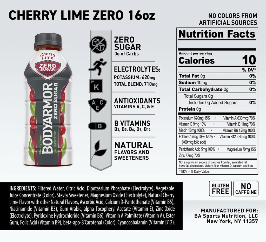 BODYARMOR Zero Sugar Cherry Lime: Hydrating, Bold Flavor